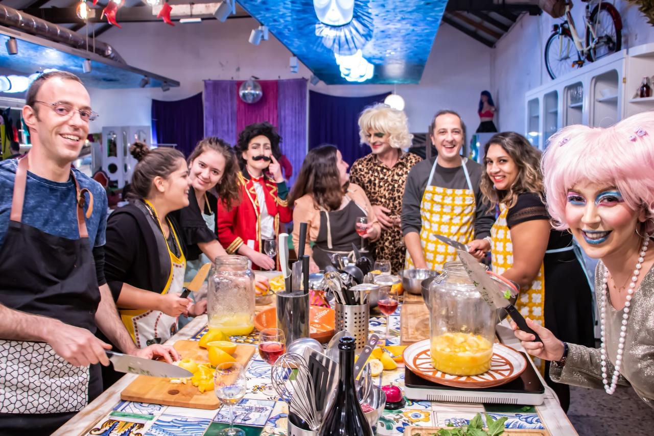 Drag Queens Cooking Class Makeup Transformation Live Show Party