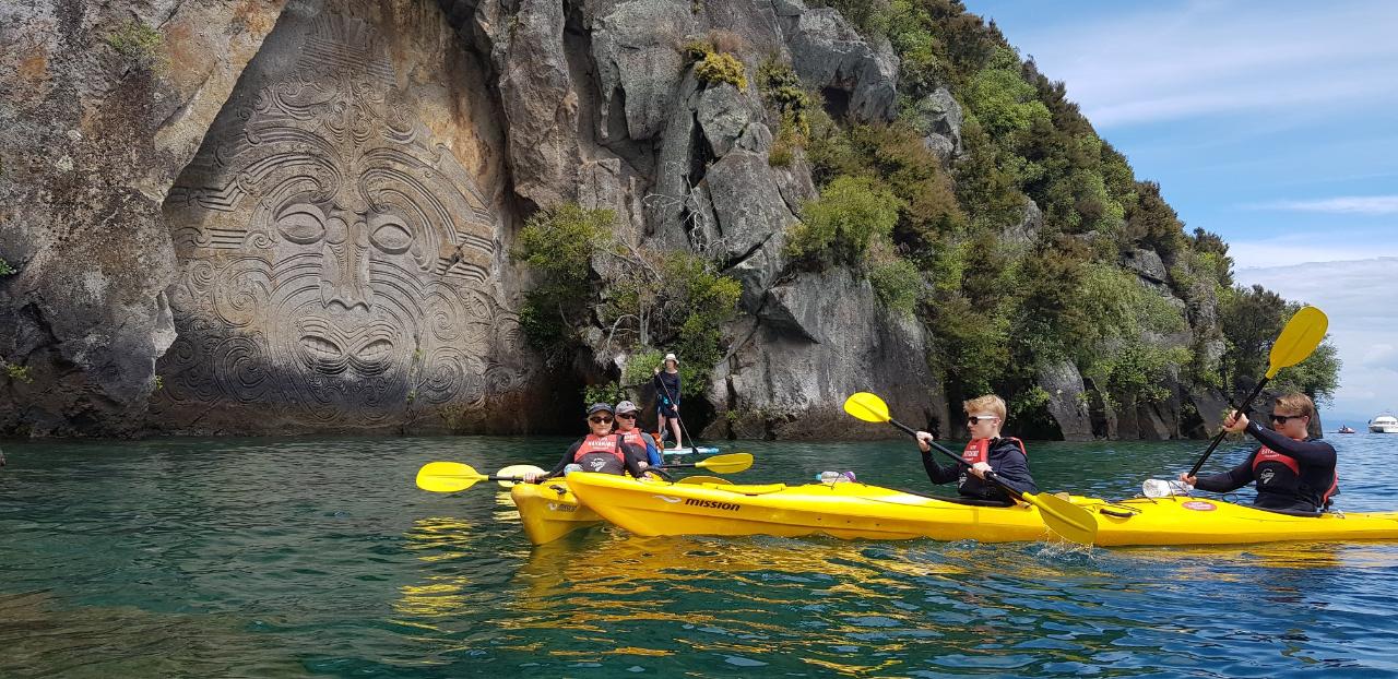 KAYAK - Half Day – Maori Rock Carvings - Taupo Kayaking Adventures ...