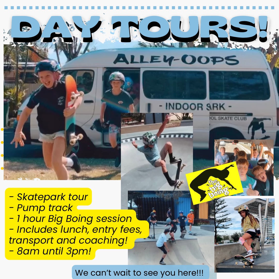 Skatepark tour + Big Boing! SKATEBOARDS - Alley-Oops Indoor Skate Park ...