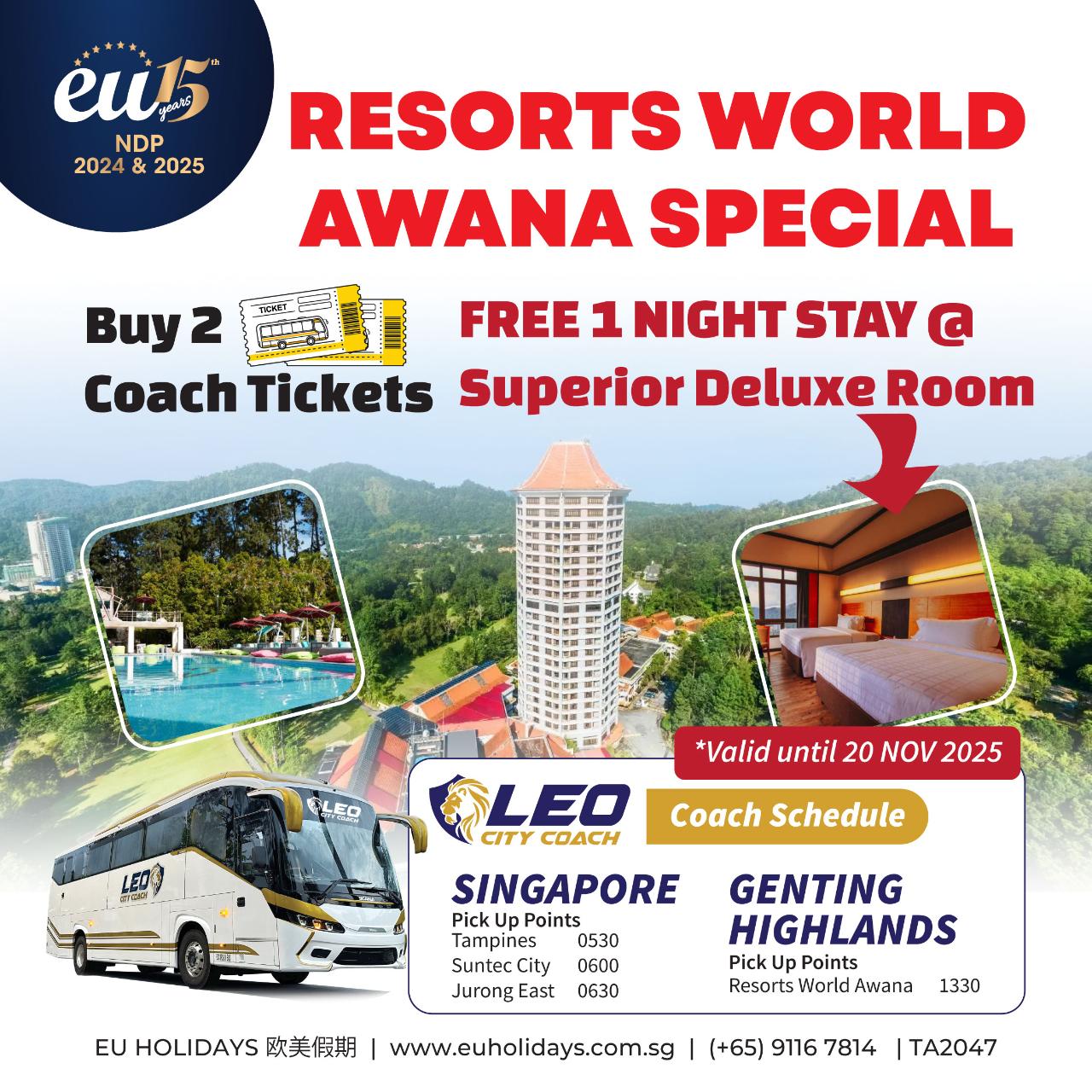 Buy Coach Tickets and Get Resorts World Awana Stay Free - EU Holidays ...