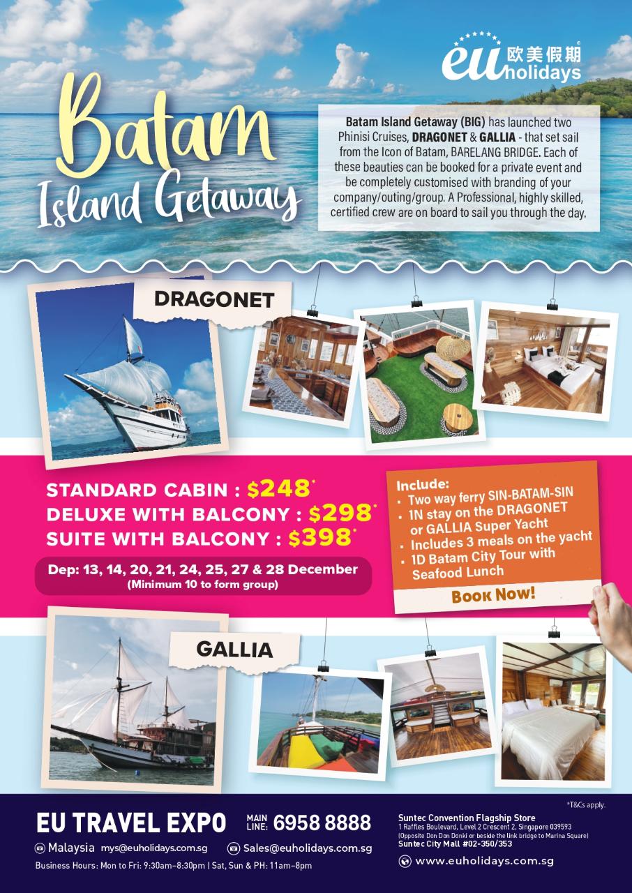 2 DAY BATAM ISLAND GATEWAY - DRAGONET - EU Holidays Pte Ltd Reservations