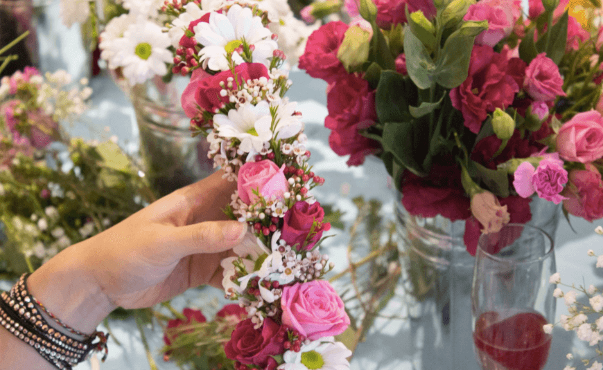 Flower Crown Making Class, Luxury Transport and Dinner