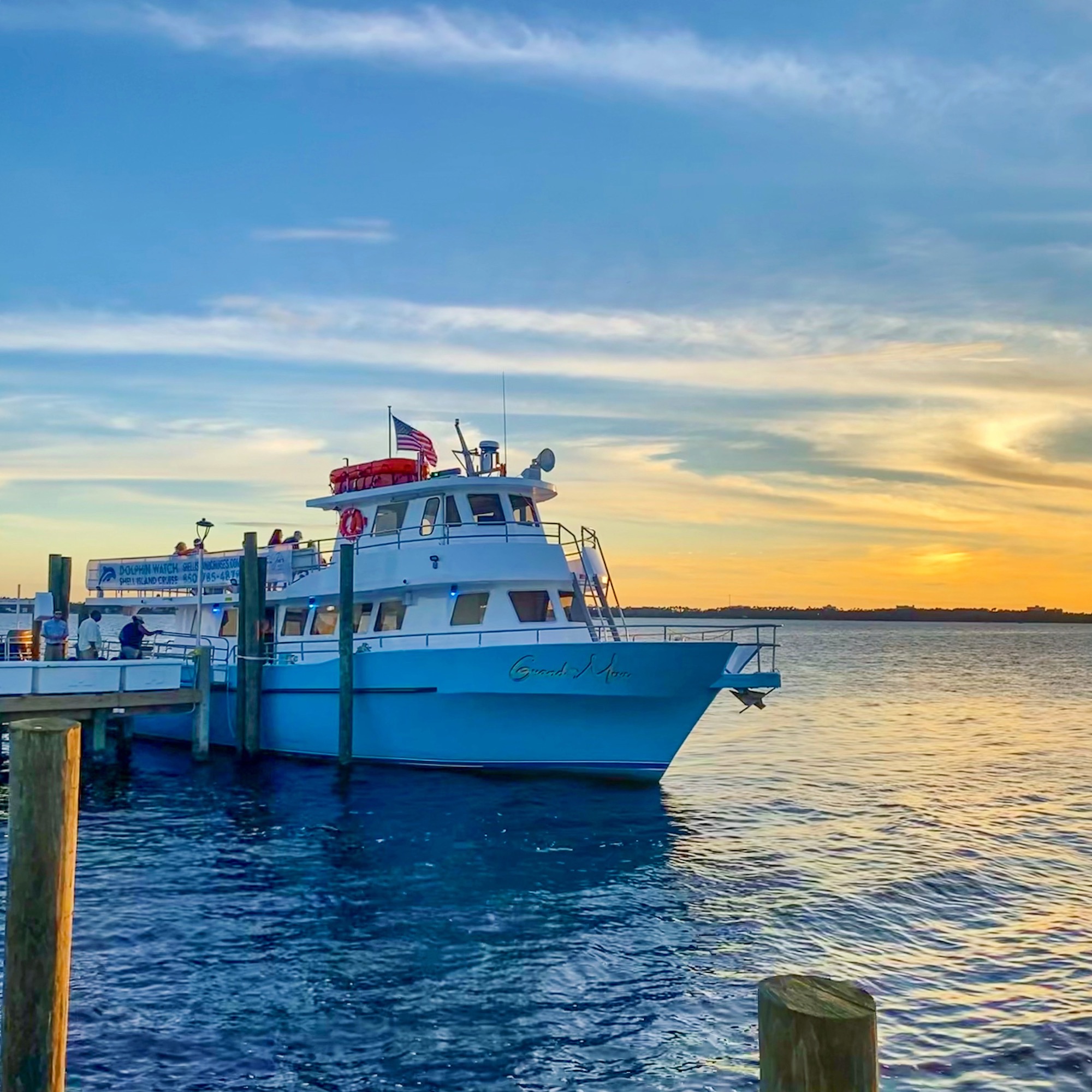 Sunset Dolphin Cruise - Grand-Mere Shell Island Cruises at Papa Joe's ...