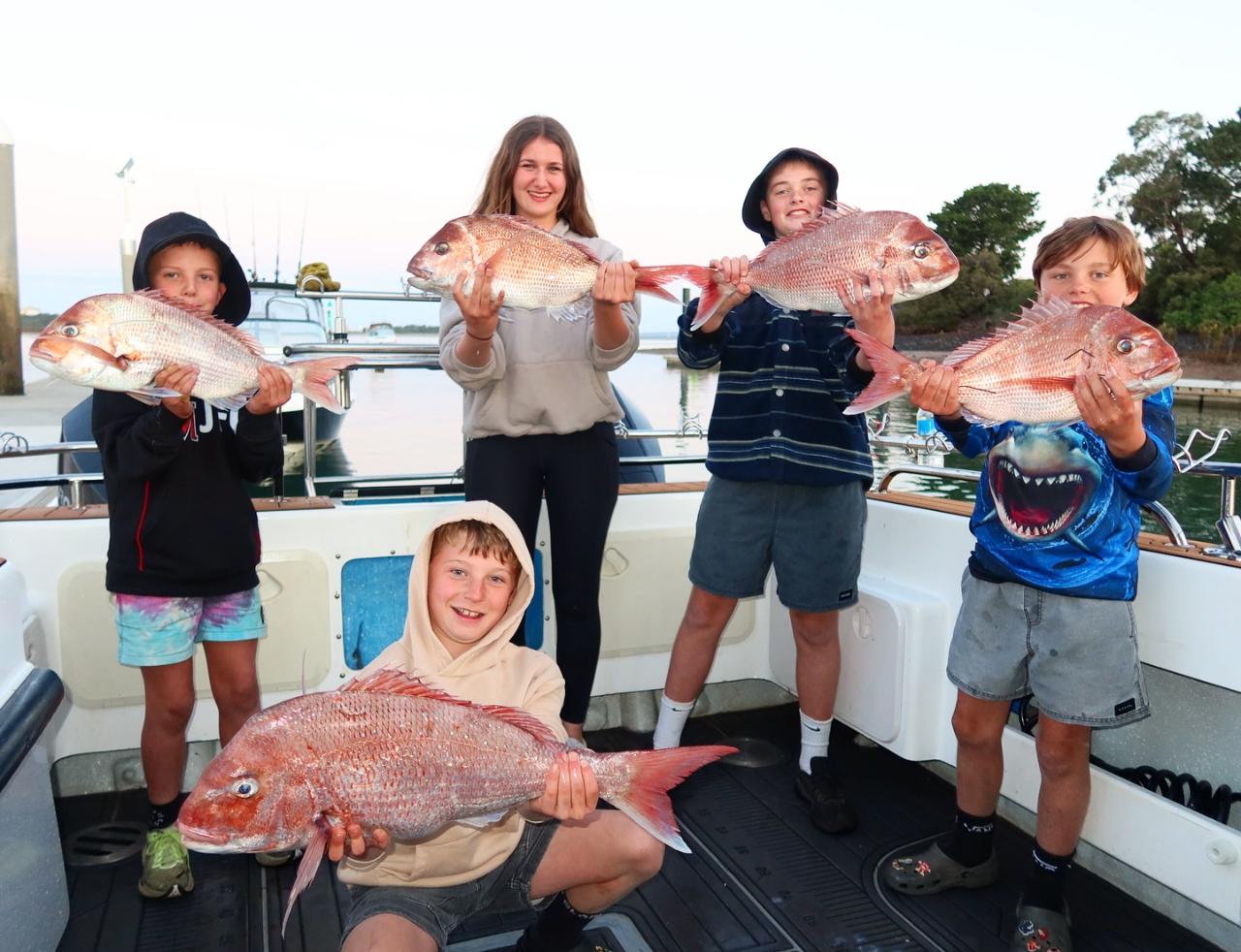 Snapper ‘book the boat' NoosaCat - Cassar Fishing Charters Reservations