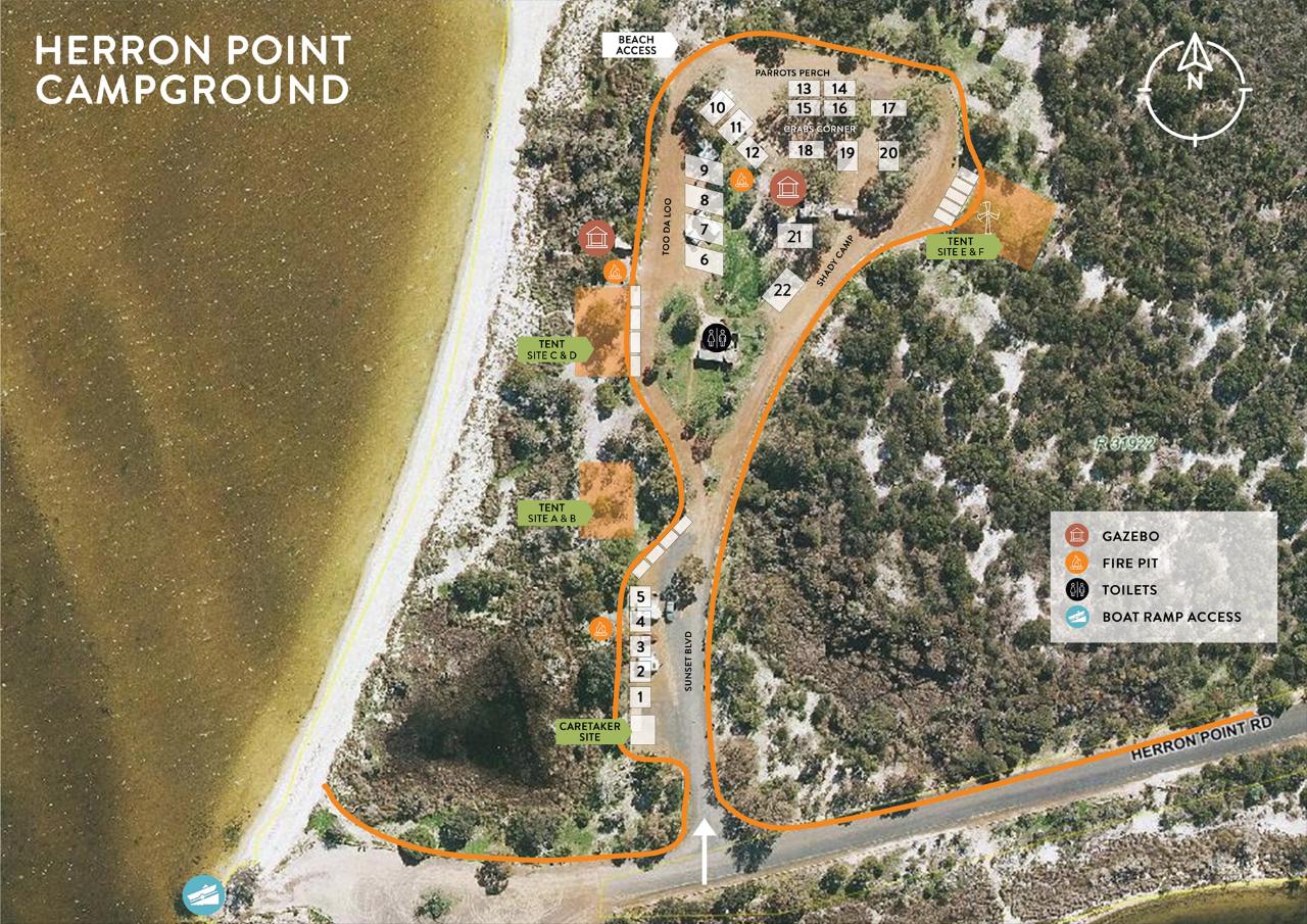 Site # 21 - Herron Point Campground - Caravan / Long Vehicle / Camper Trailer / Tent - (10m x 9m ...