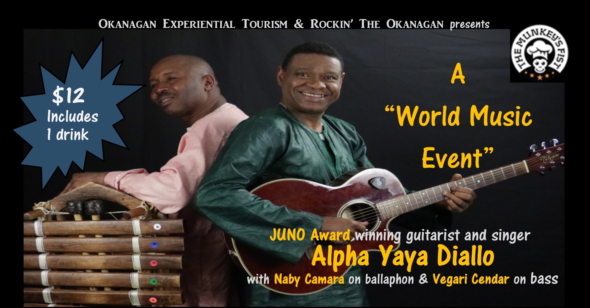 WORLD MUSIC EVENT - Alpha Yaya Diallo Trio - Okanagan Experiential ...