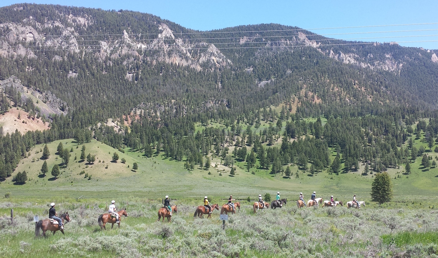 Horseback riding near Yellowstone in Big Sky, Montana.