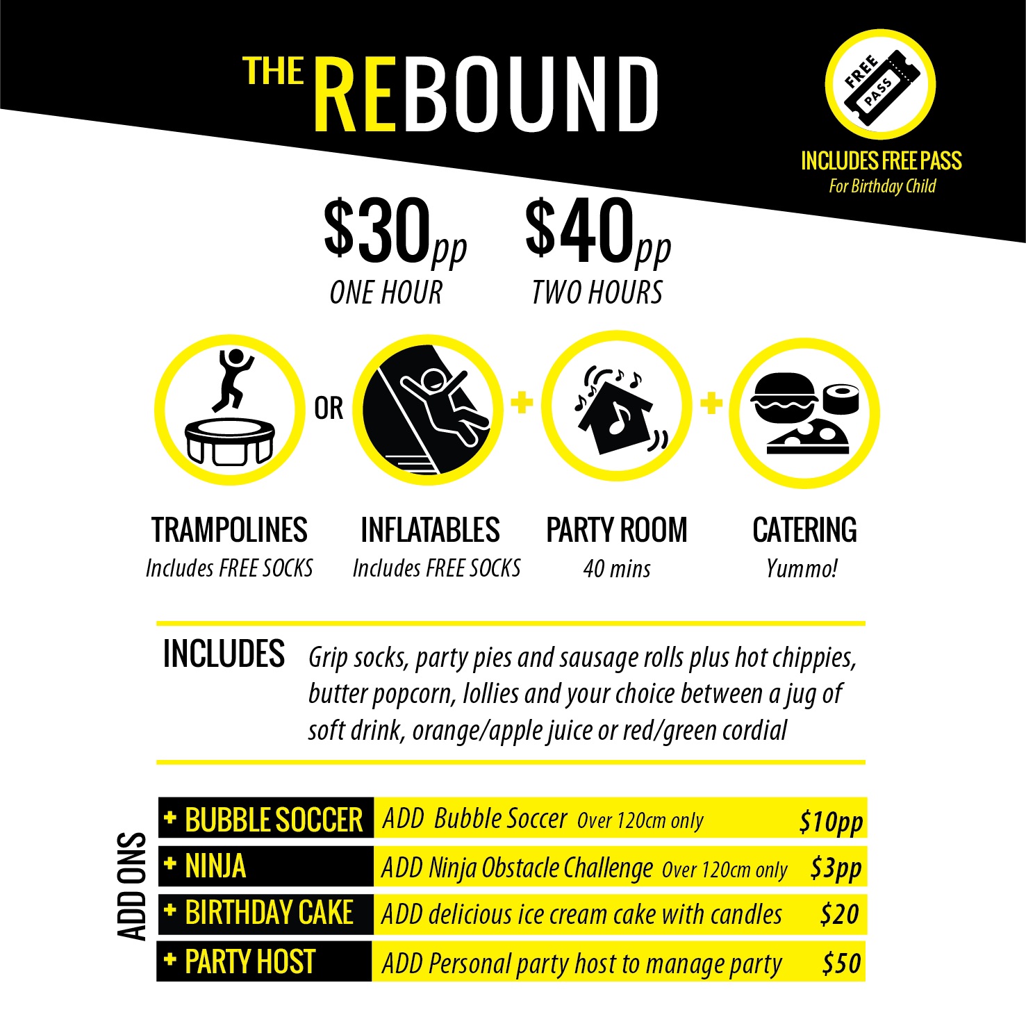 The Rebound Package - Revolution sports park - Newcastle Reservations
