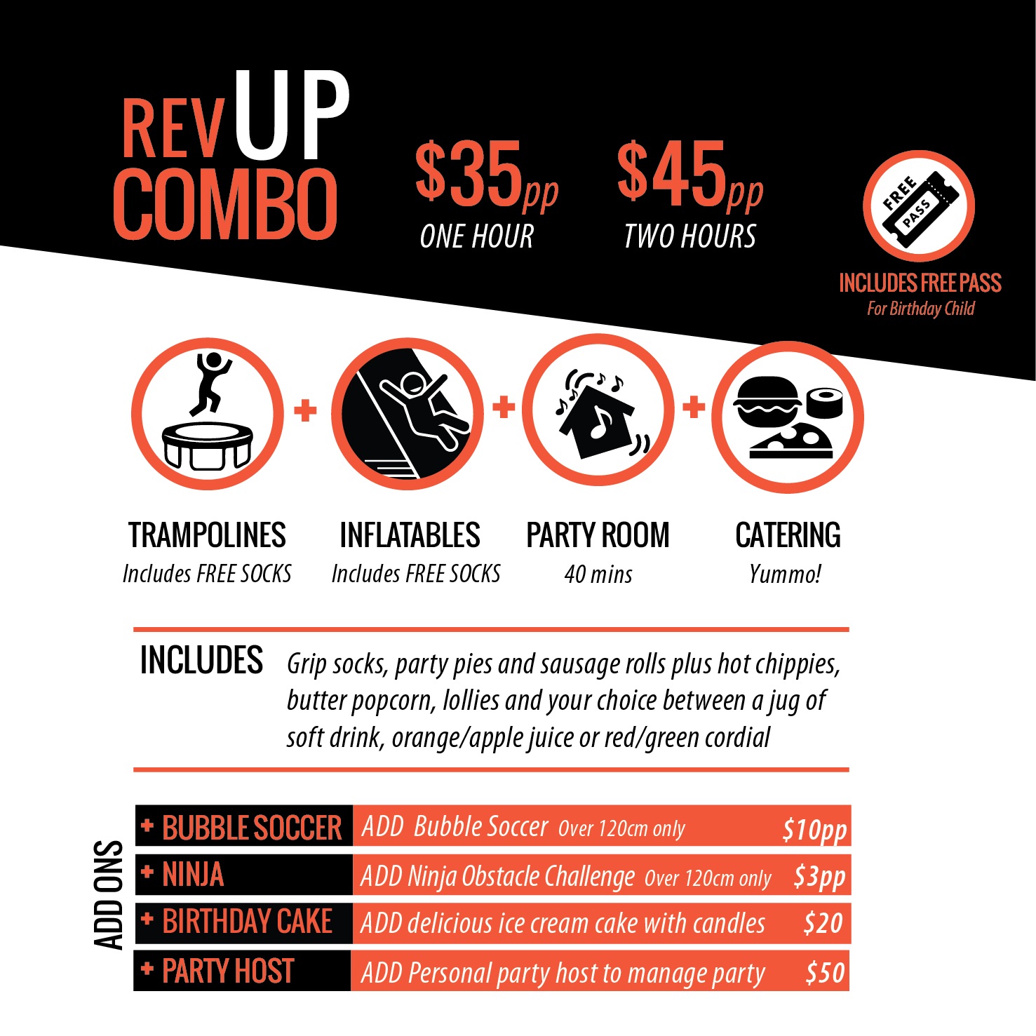 The Rev-Up Combo - Revolution sports park - Newcastle Reservations