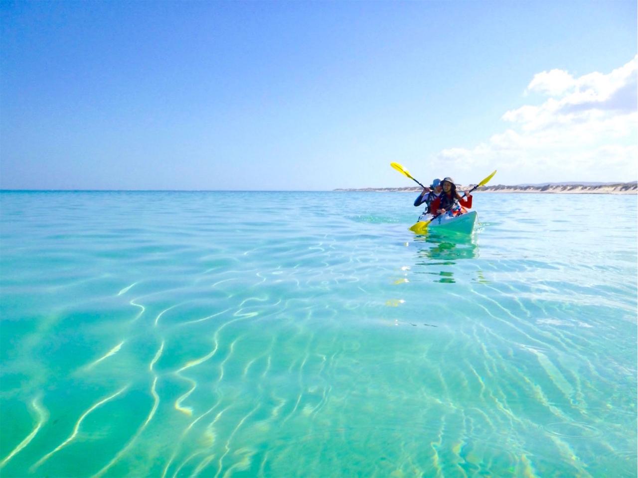 Full Day Sea Kayak and Snorkel Tour Ningaloo Reef. Lagoon Explorer tour.