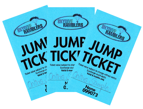 Jump Tickets 1-99 (14'000 feet) - Skydive Ramblers Reservations