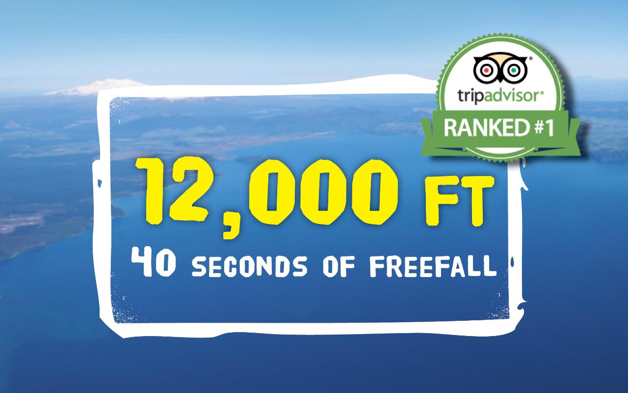 12,000 ft tandem skydive in Taupo