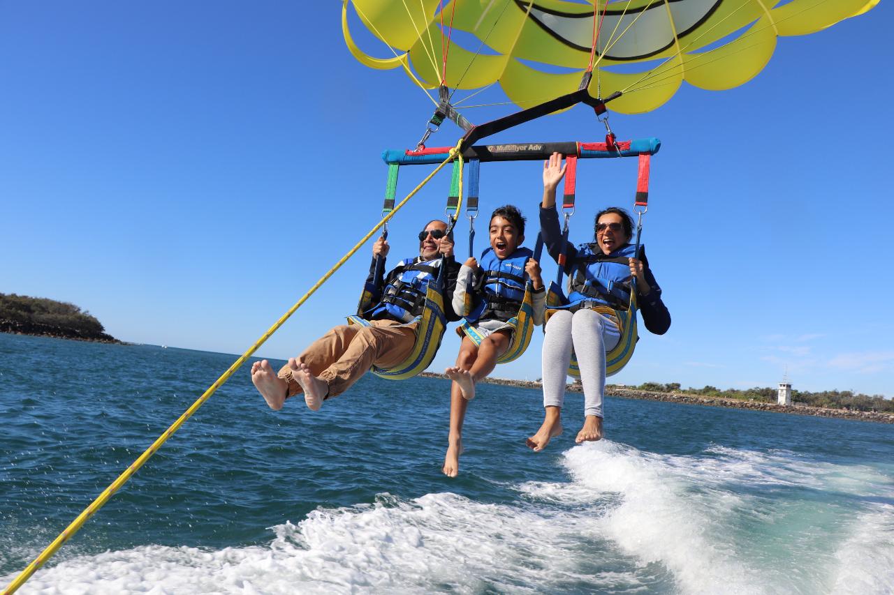 Gold Coast Parasail - Triple - GC Jet Boat & Parasail Reservations