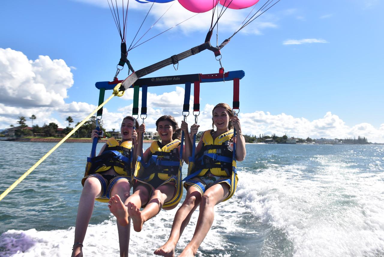 Gold Coast Parasail - Triple - GC Jet Boat & Parasail Reservations